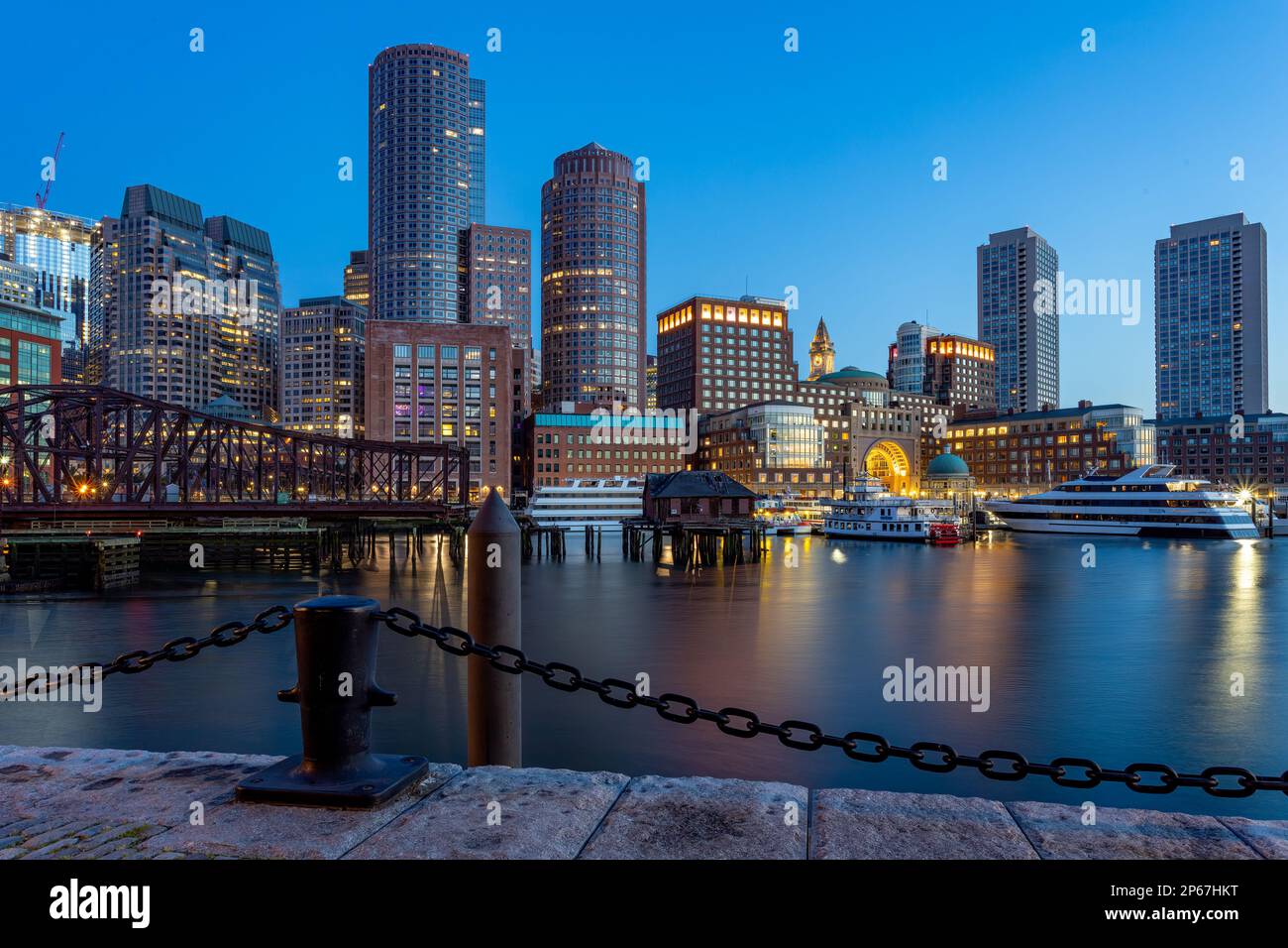 Boston Waterfront at dawn, Boston, Massachusetts, New England, United ...