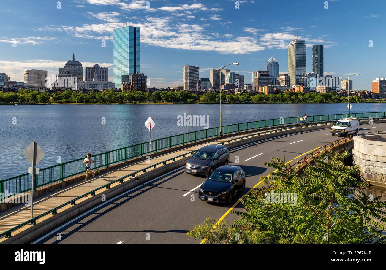 Boston Skyline and the Charles River from Cambridge, Boston ...