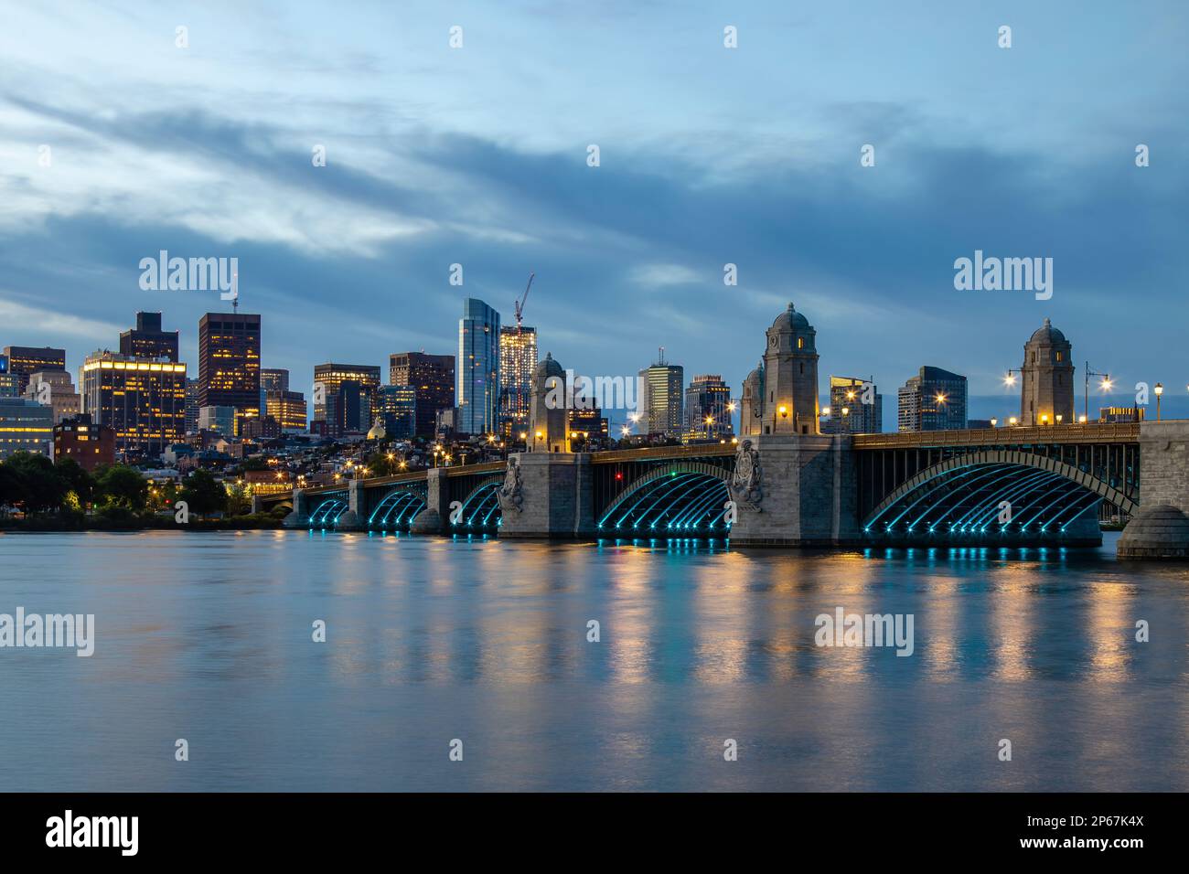Longfellow Bridge at dawn, Boston, Massachusetts, New England, United ...