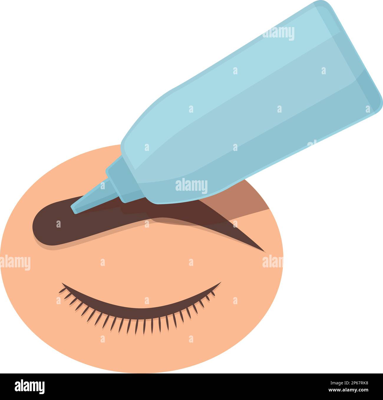 Draw brow icon cartoon vector. Makeup brush. Facial care Stock Vector ...