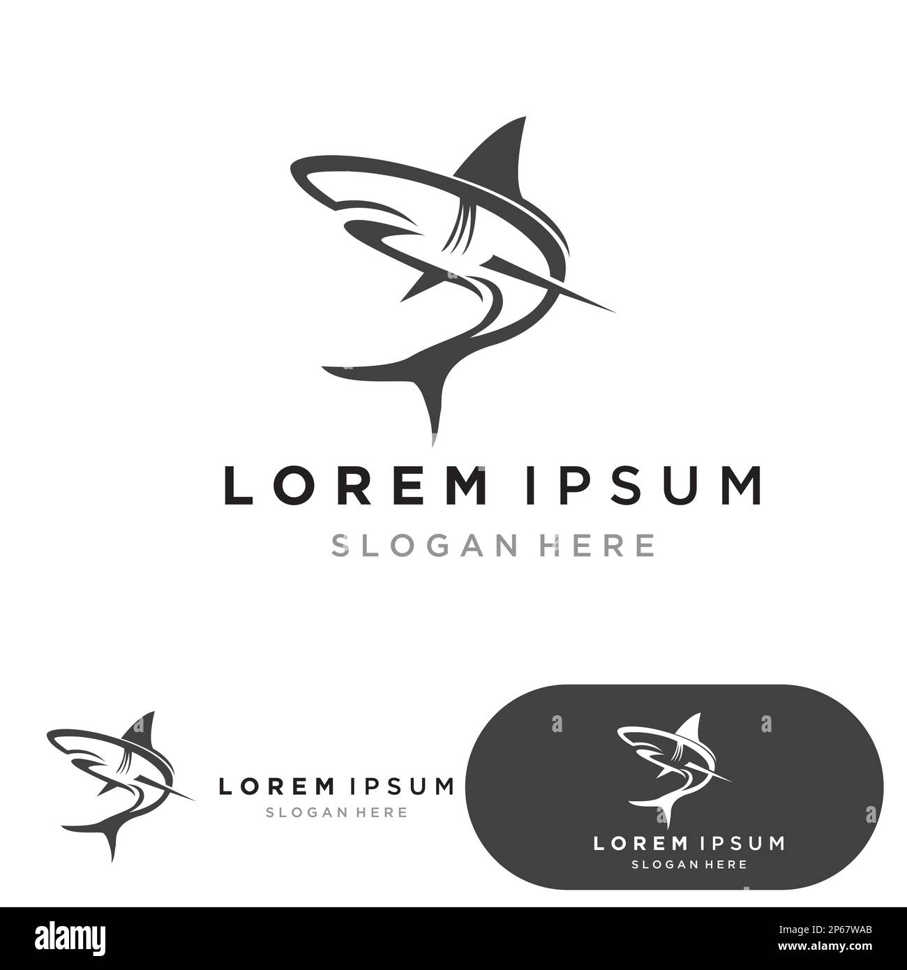 Shark illustration Logo Template Vector Stock Vector Image & Art - Alamy