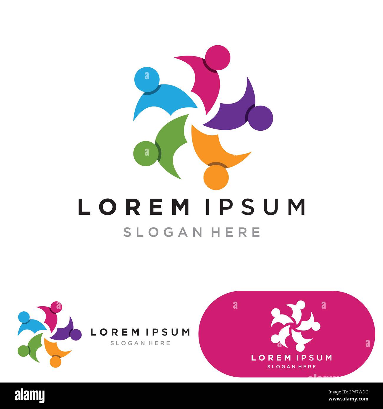 Community group logo, network and social icon vector Stock Vector Image ...