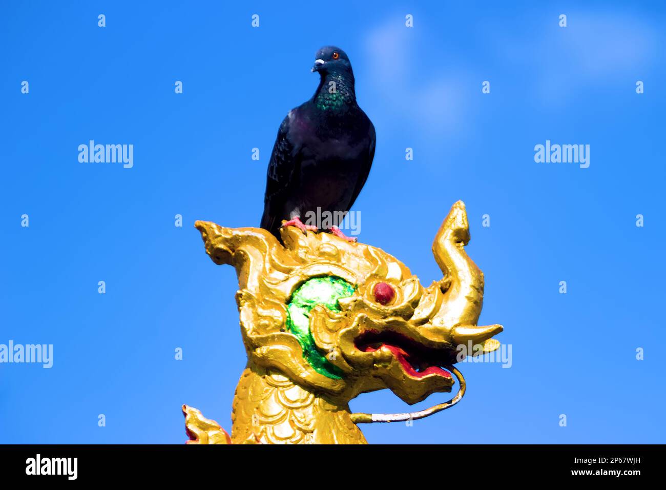 Elements of Thai Temple sculpture: dragon, three-faced janus, samsara ...