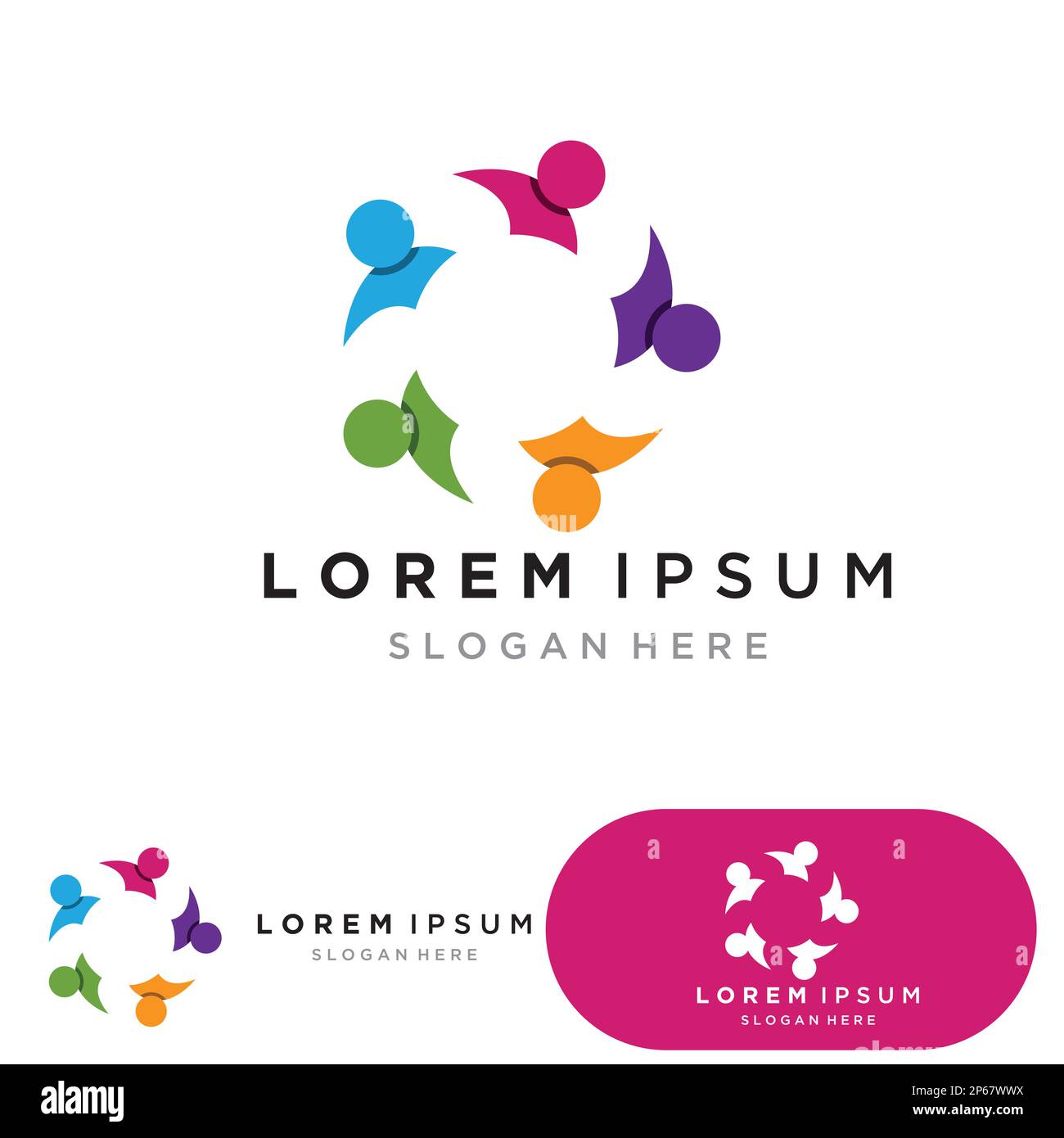 Community group logo, network and social icon vector Stock Vector Image ...