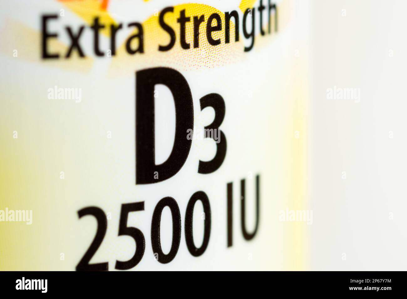 Label of D3 supplement 2500 UI from Webber Naturals Stock Photo - Alamy