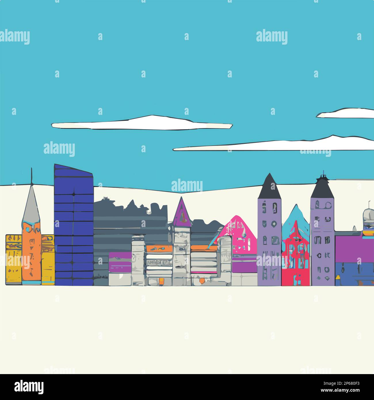 Oslo, Norway Travel. Handmade vector art illustration Stock Vector ...