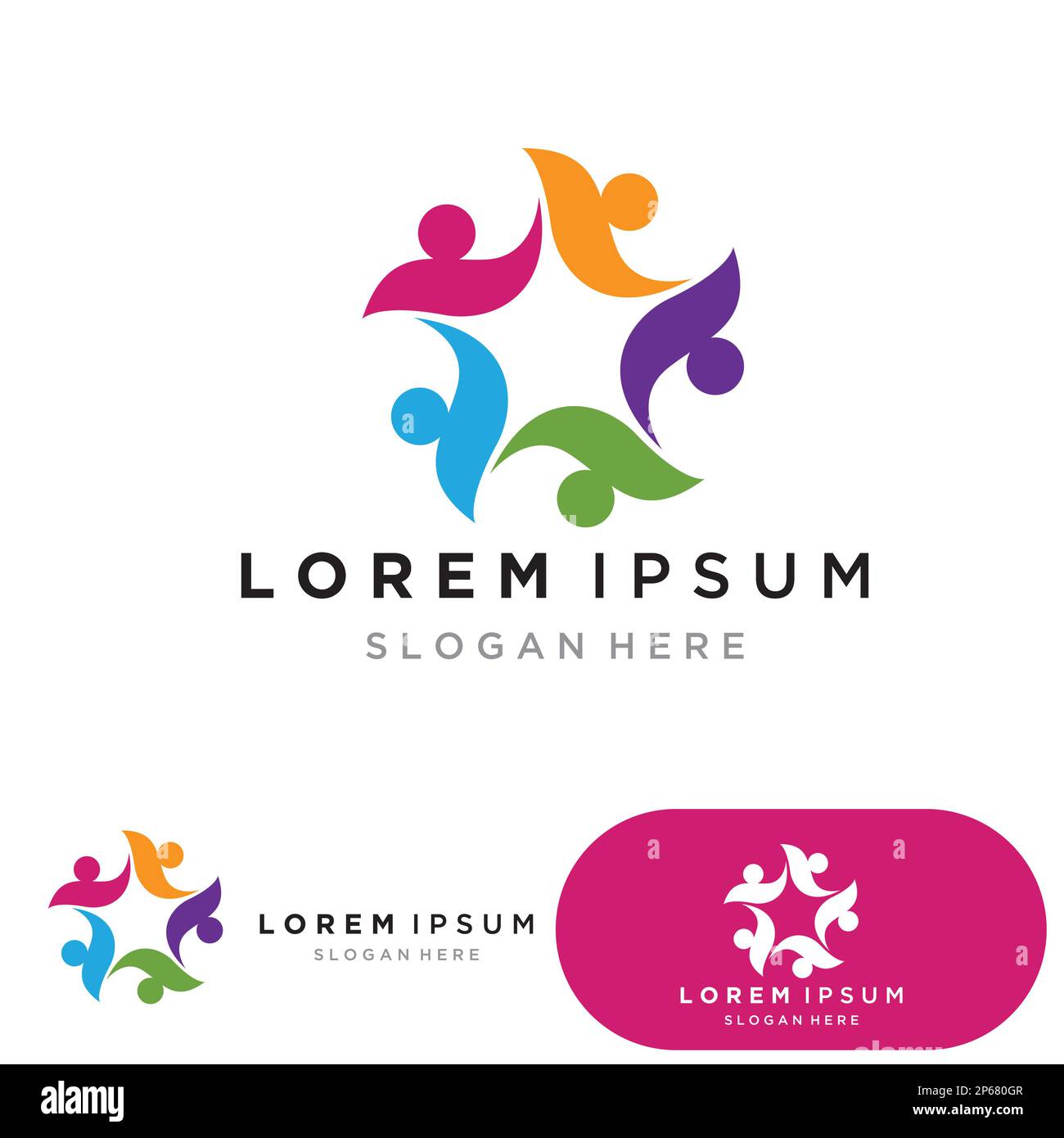 Community group logo, network and social icon vector Stock Vector Image ...