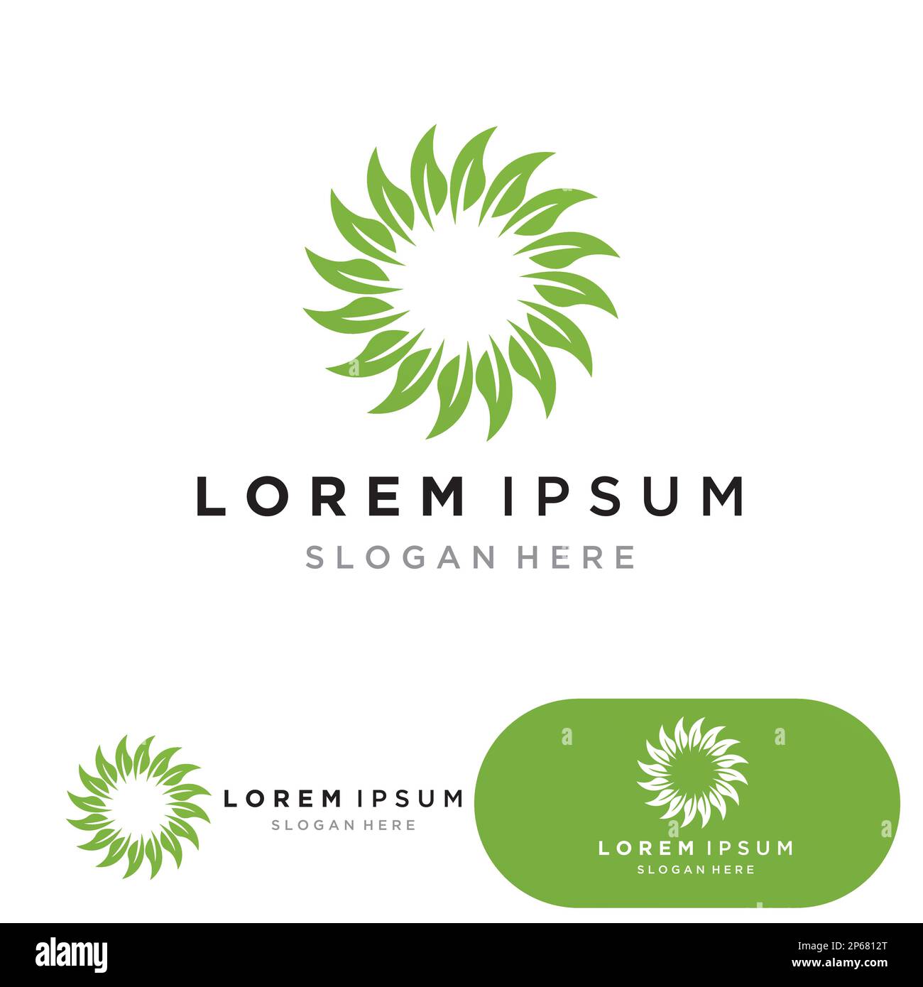 Eco Energy Vector Logo with leaf symbol. Green color with flash or ...