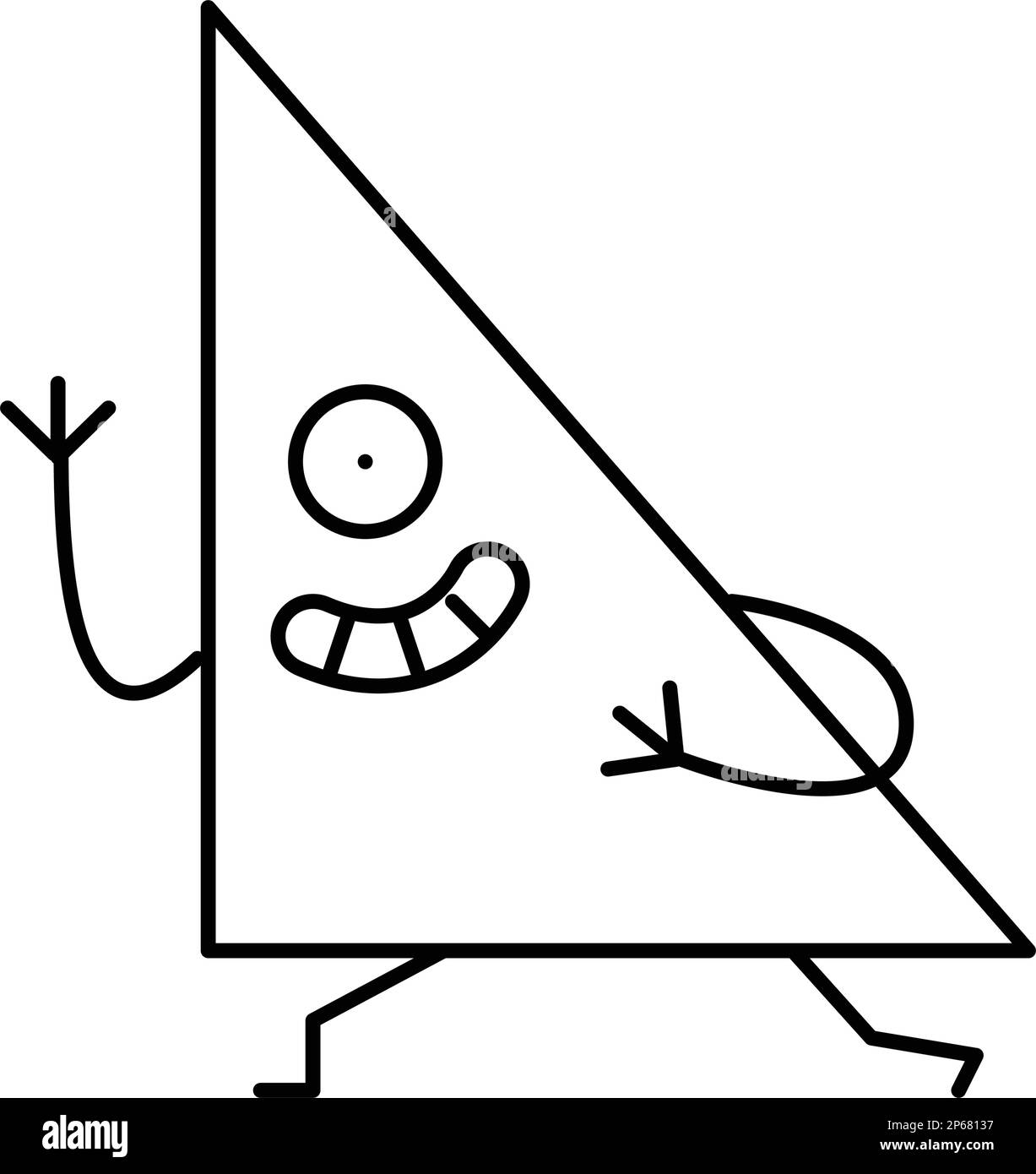 triangle geometric character line icon vector illustration Stock Vector ...