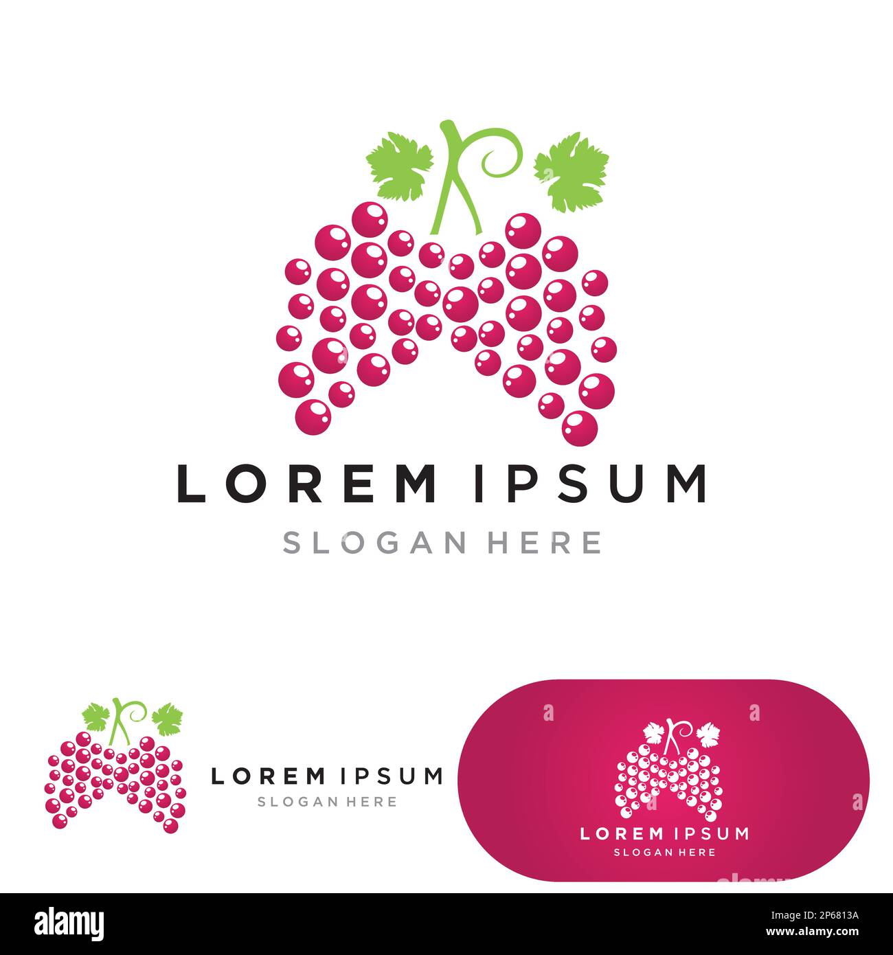 Grapes logo template vector icon illustration design Stock Vector Image ...