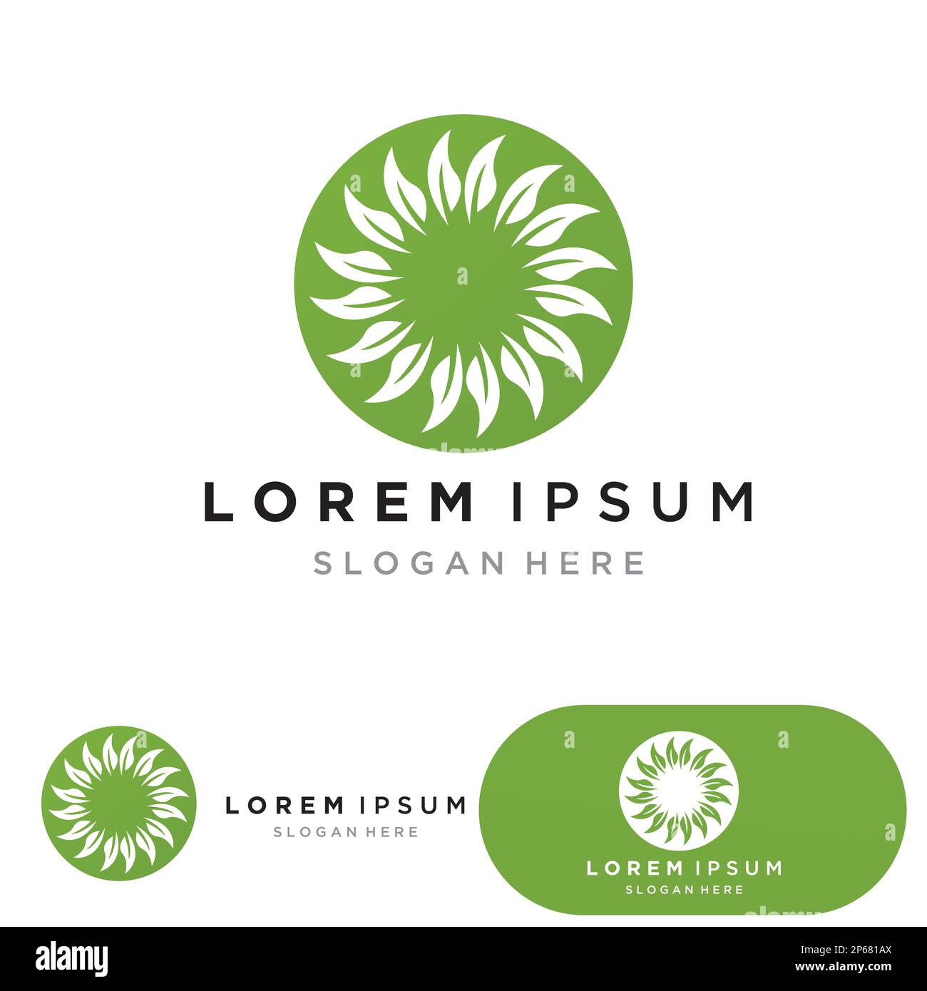 Eco Energy Vector Logo with leaf symbol. Green color with flash or ...