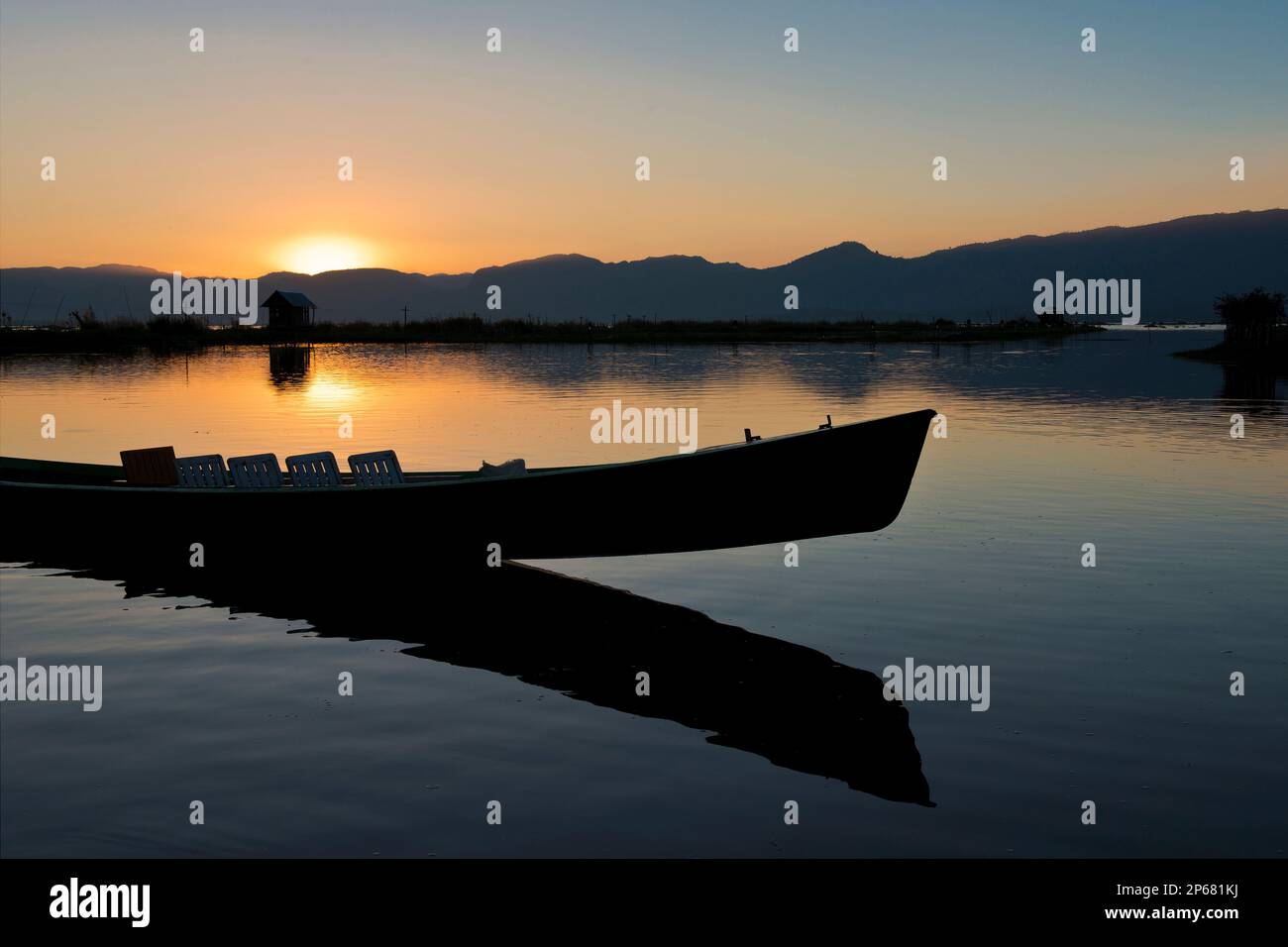 Myanmar, Inle lake, Sunset Stock Photo - Alamy