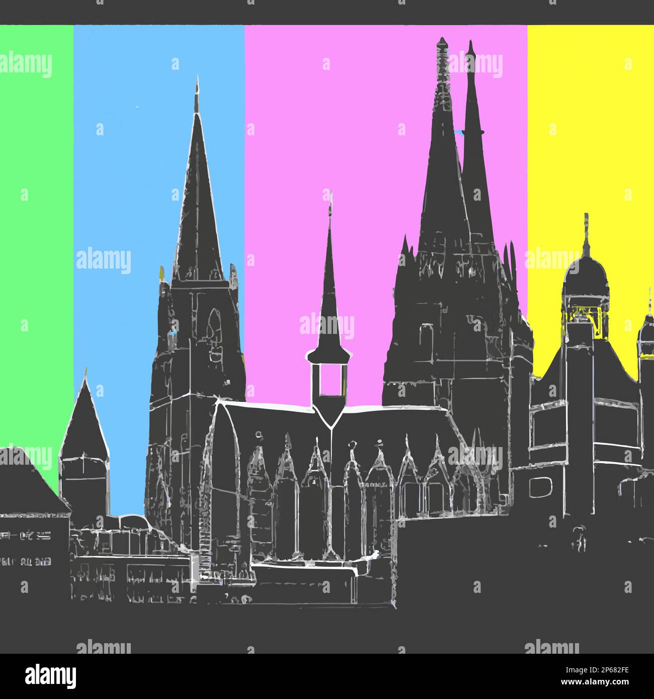 Icon Of Cologne, Germany Skyline. Handmade vector art illustration ...