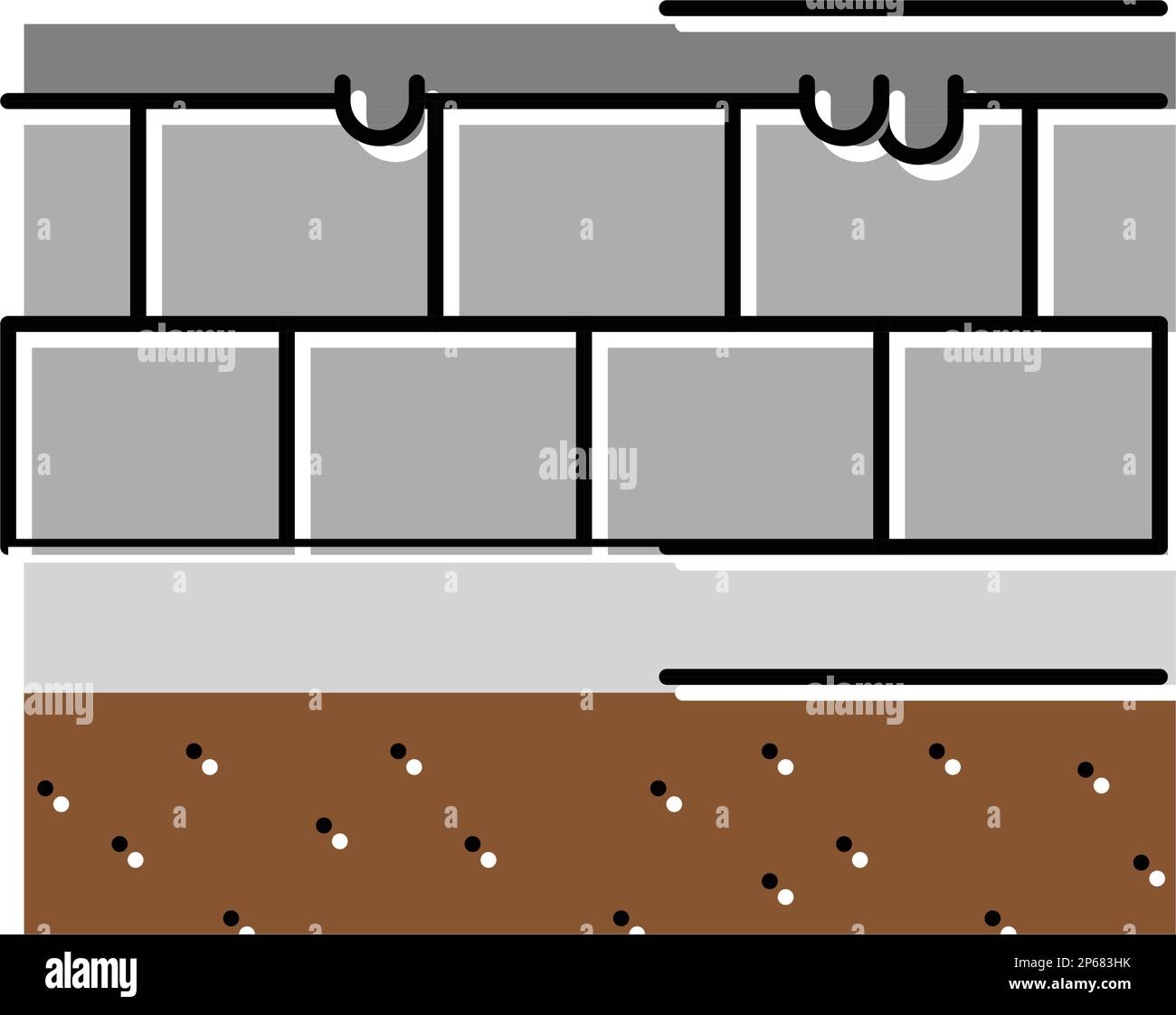 damp proof course building house color icon vector illustration Stock ...