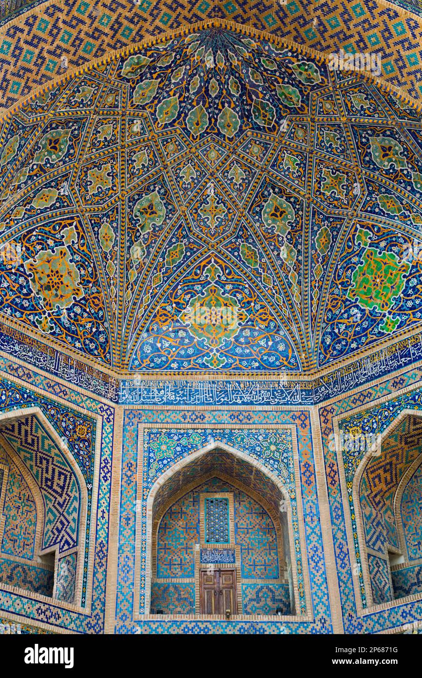 Entrance Ceiling and Wall Tiles, Tilla-Kari Madrassah, completed 1660 ...