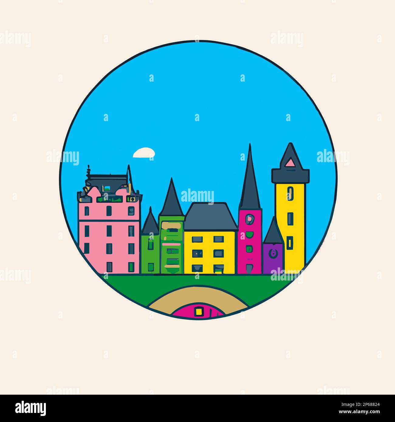 Luxembourg City Skyline Icon Handmade Vector Art Illustration Stock Vector Image And Art Alamy