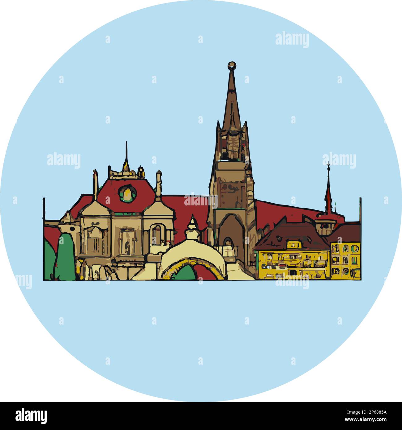 Bern, Switzerland Travel. Handmade vector art illustration Stock Vector ...