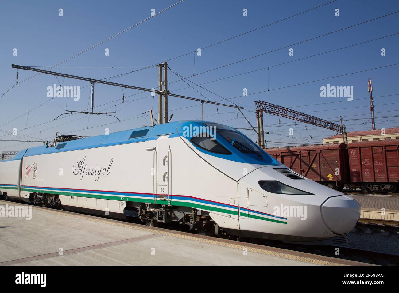 Afrosiyob Fast Train, Uzbekistan Railways, Uzbekistan, Central Asia ...