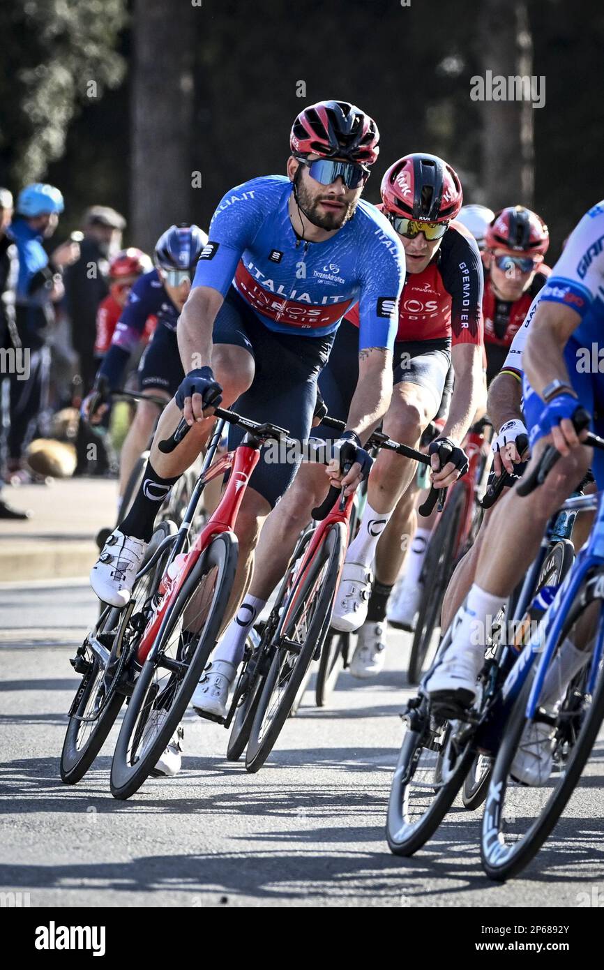 Italian Filippo Ganna of Ineos Grenadiers pictured in action during the ...