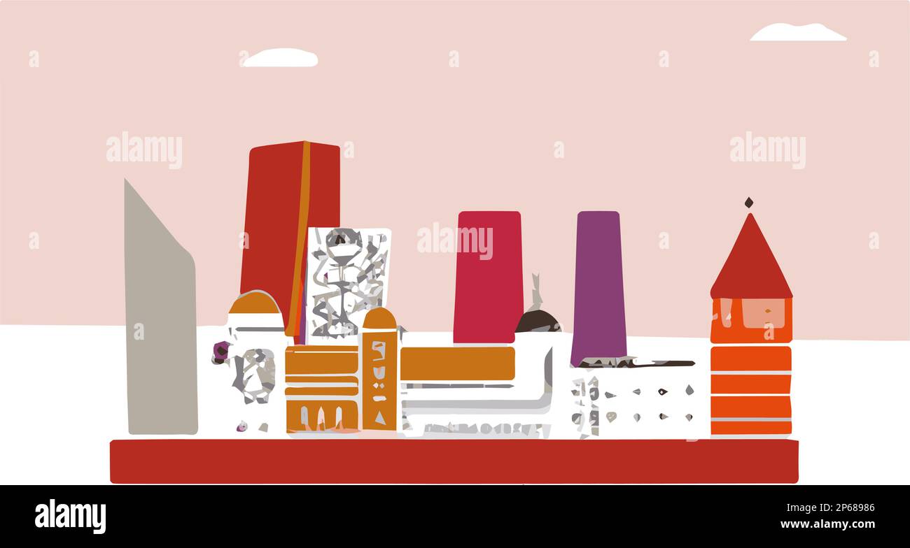 Oslo, Norway Skyline. Handmade vector art illustration Stock Vector ...