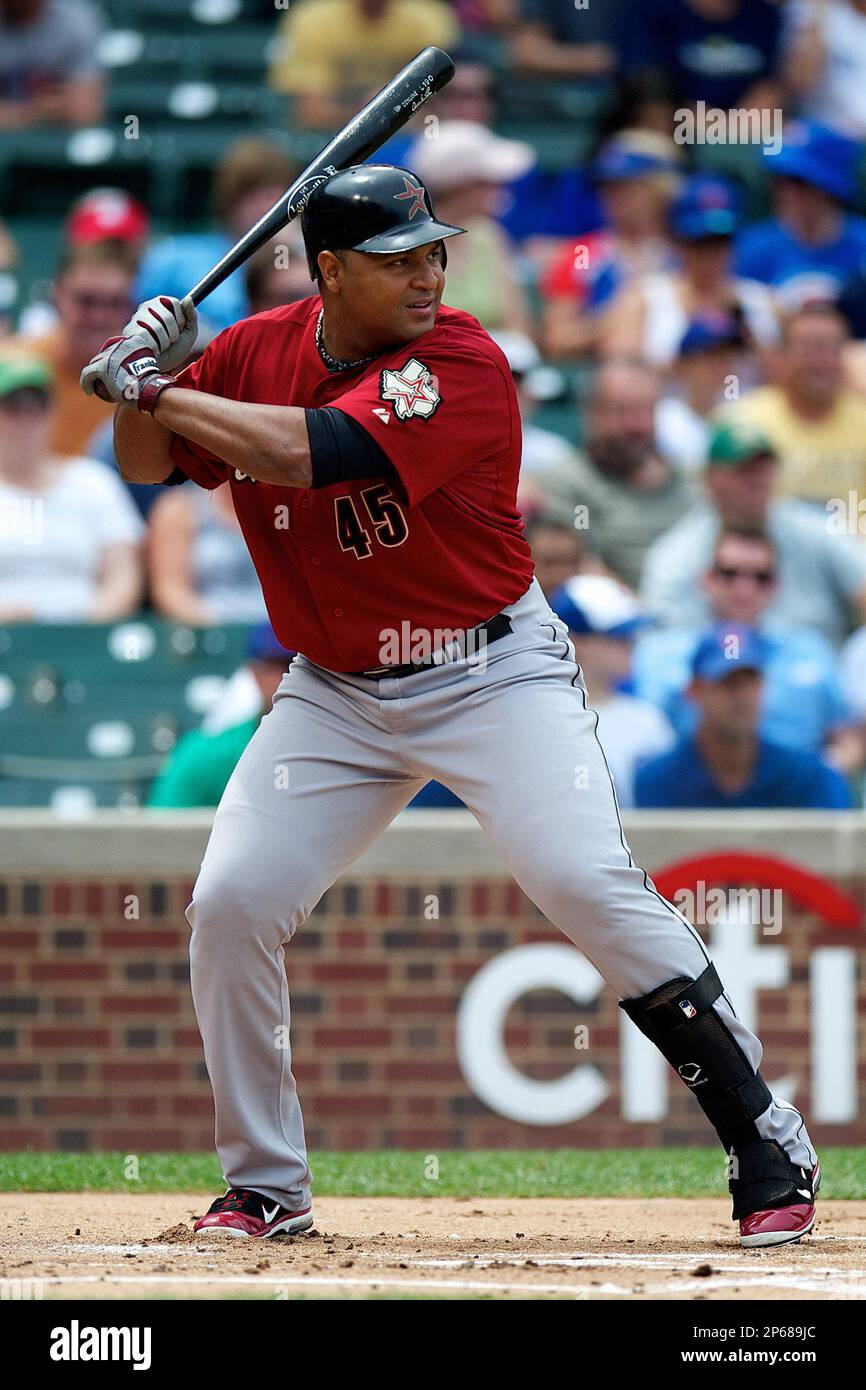 Houston Astros Carlos Lee #45 during a game against the Chicago Cubs at ...