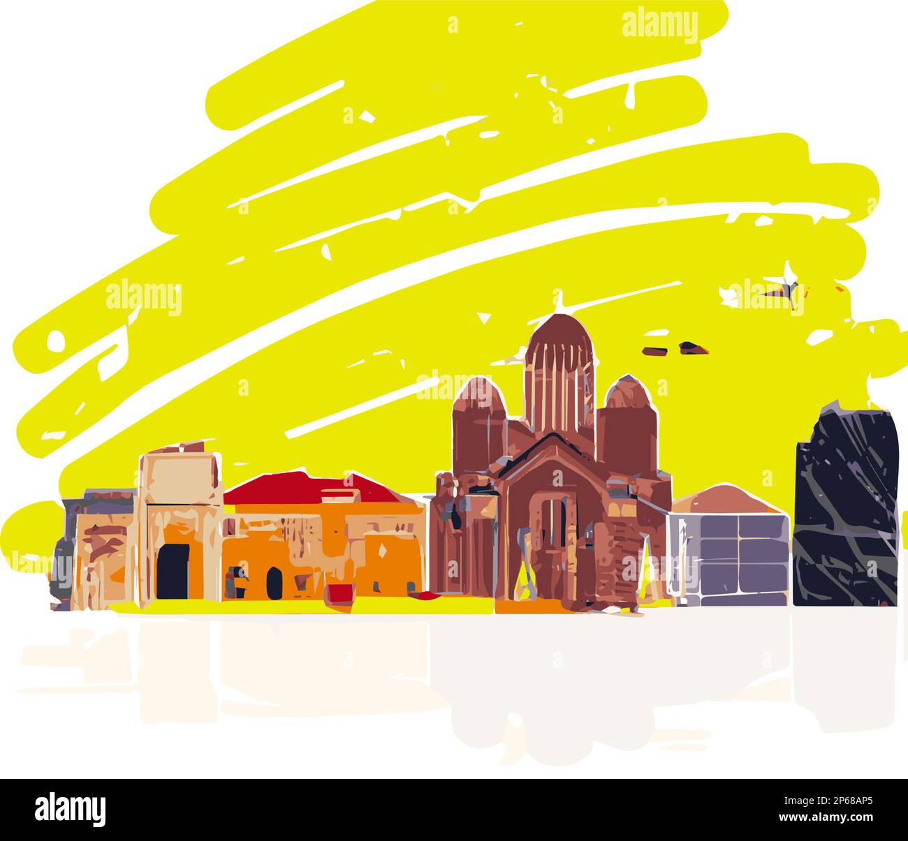 Nicosia, Cyprus Skyline. Handmade vector art illustration Stock Vector ...
