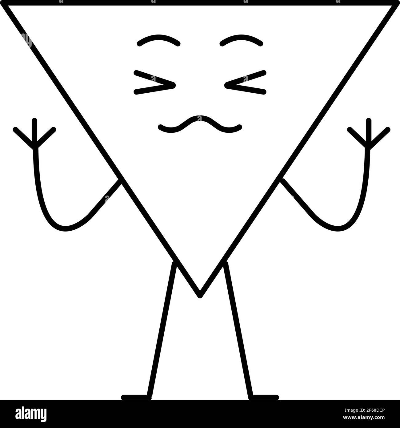 rectangle geometric shape character line icon vector illustration Stock ...