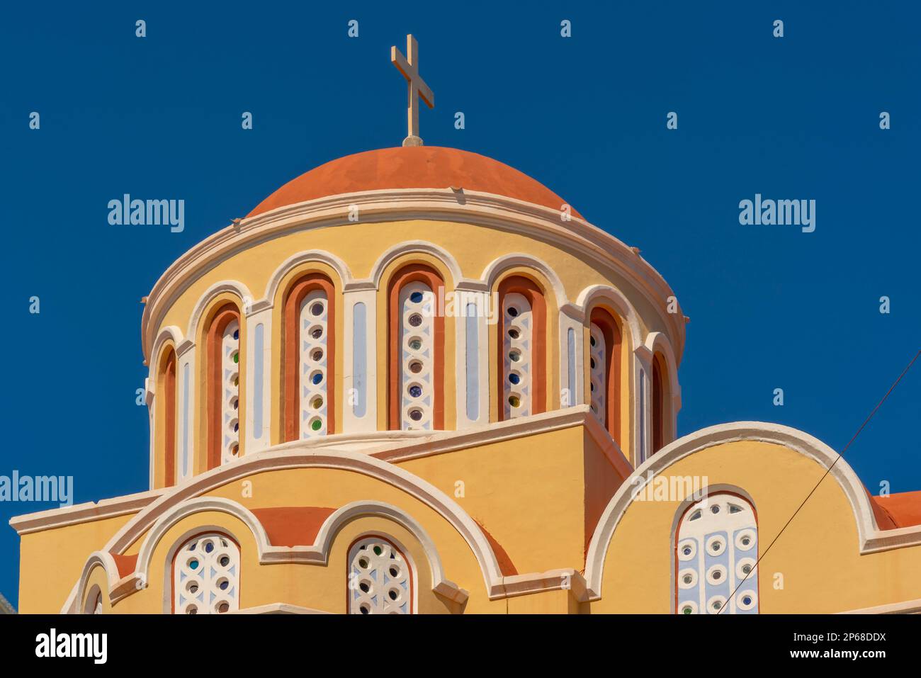 View of The Annunciation Church, Symi Town, Symi Island, Dodecanese ...