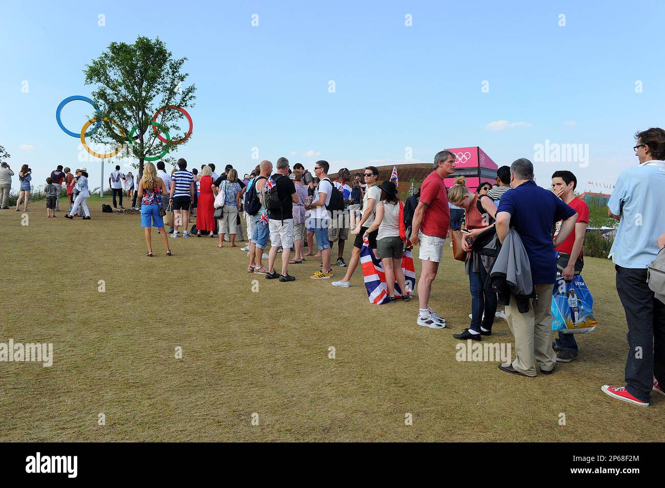 Olympic Rings in front of the Velodrome at the 2012 Summer Olympics at ...