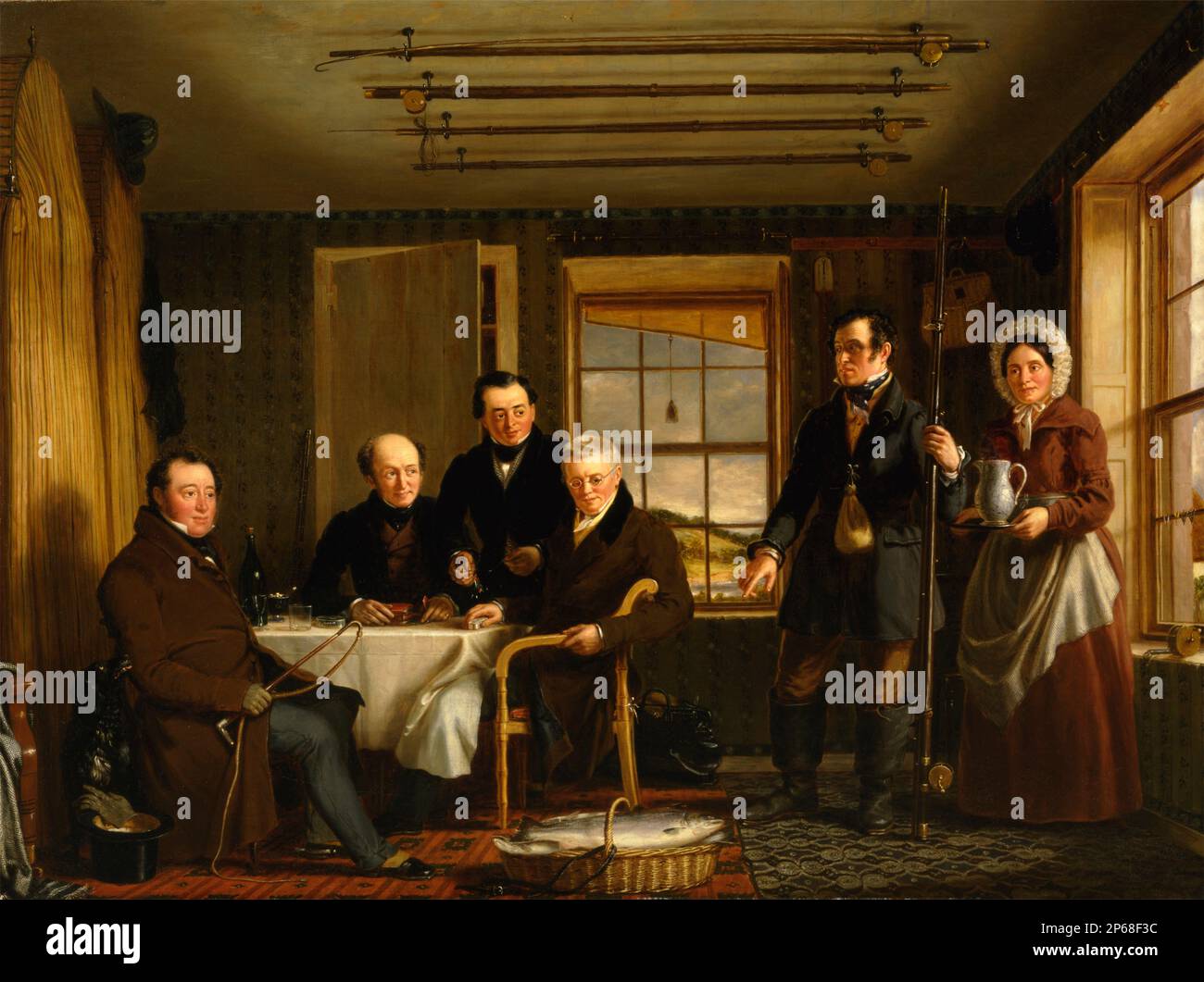 Discussing a Catch of Salmon in a Scottish Fishing-Lodge. William ...