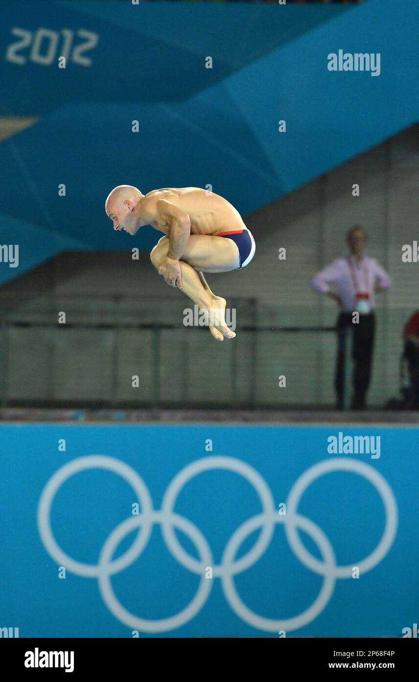 Great Britain's Peter Waterfield in the 10m platform preliminary ...