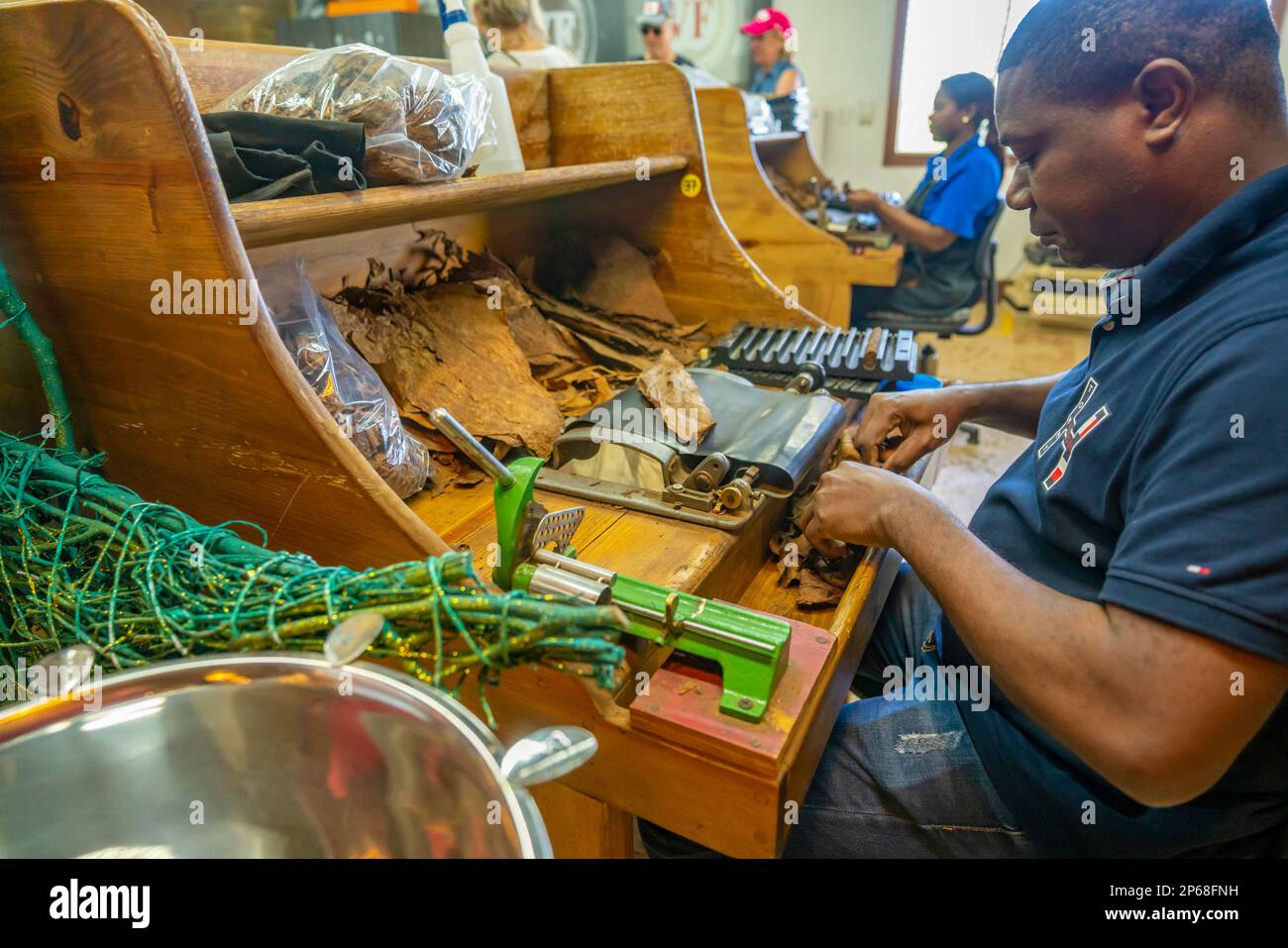 Cigar making in factory near Santo Domingo, Dominican Republic, West ...