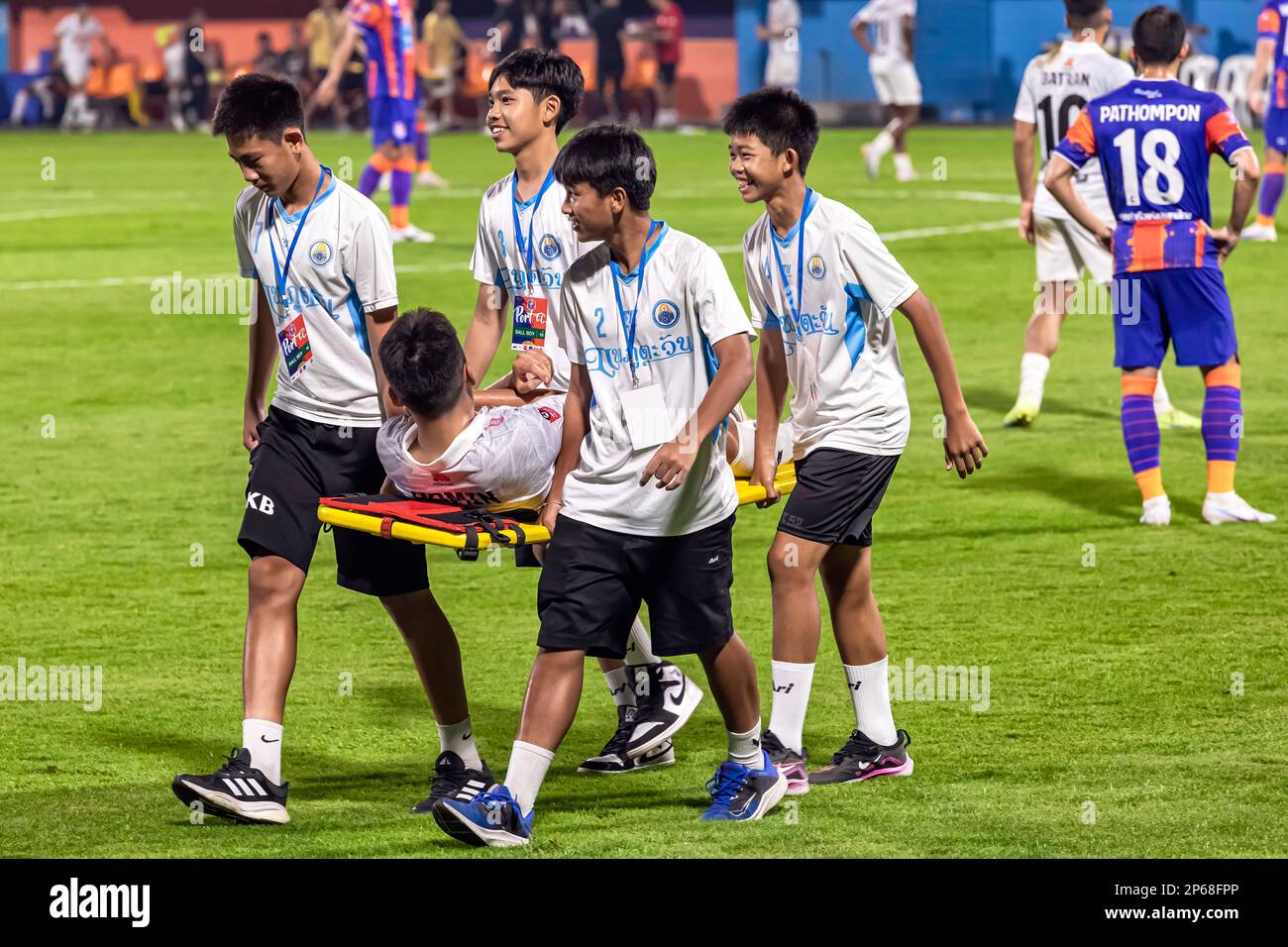 Football player carried off during professional league game, PAT ...