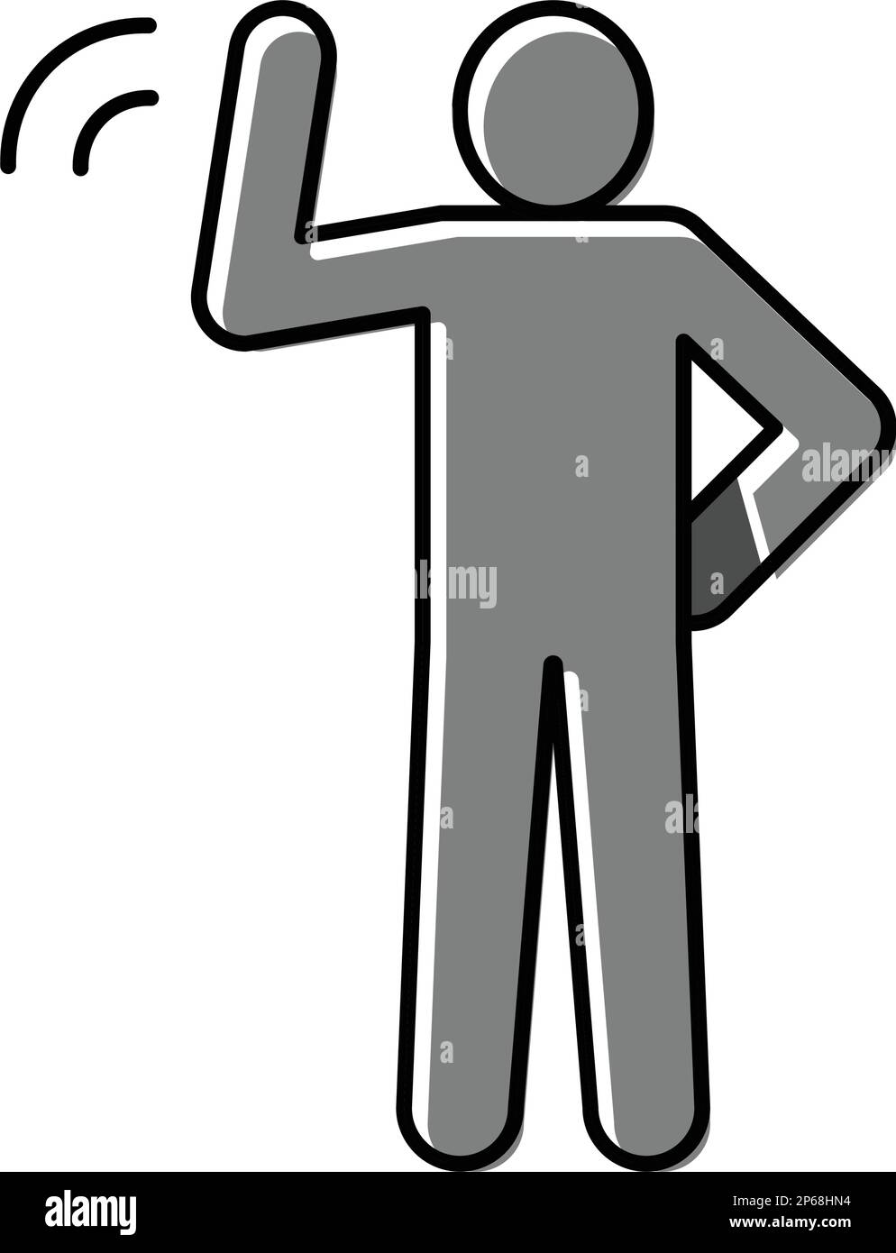 hello hand man color icon vector illustration Stock Vector Image & Art ...