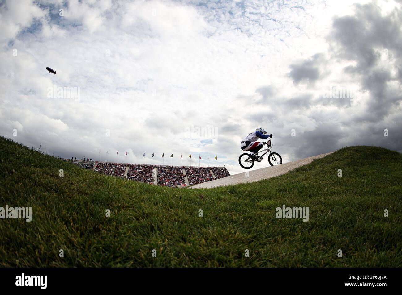 France rider Quentin Caleyron during the Men's BMX seeding run at the ...