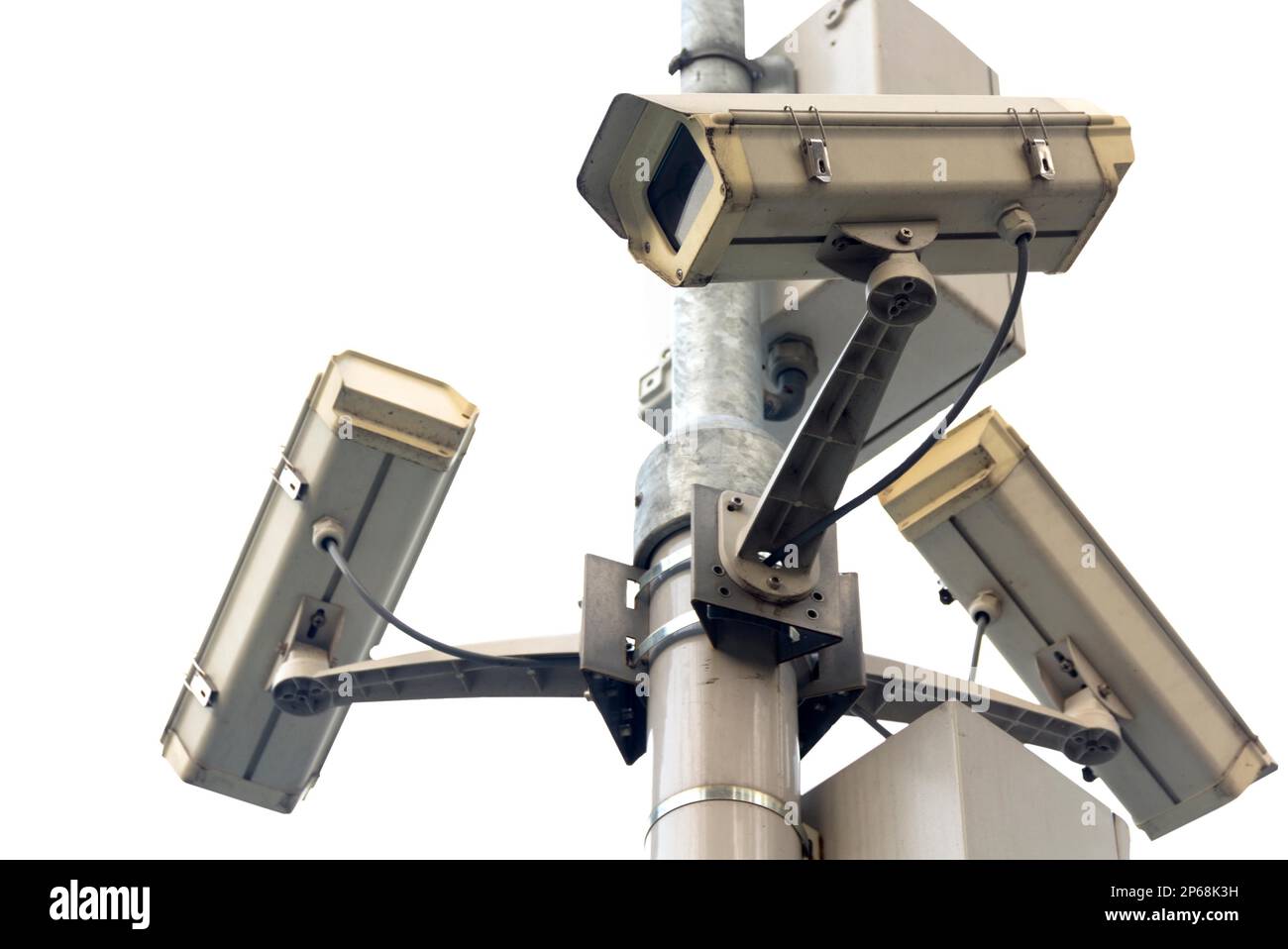 Man installing cctv Cut Out Stock Images & Pictures - Alamy