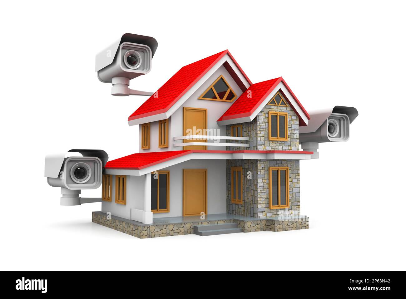 CCTV camera system, home security system concept, Security camera Stock ...