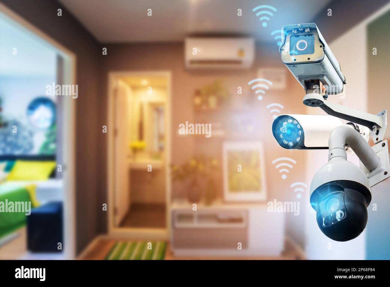 CCTV camera system, home security system concept, Security camera Stock ...