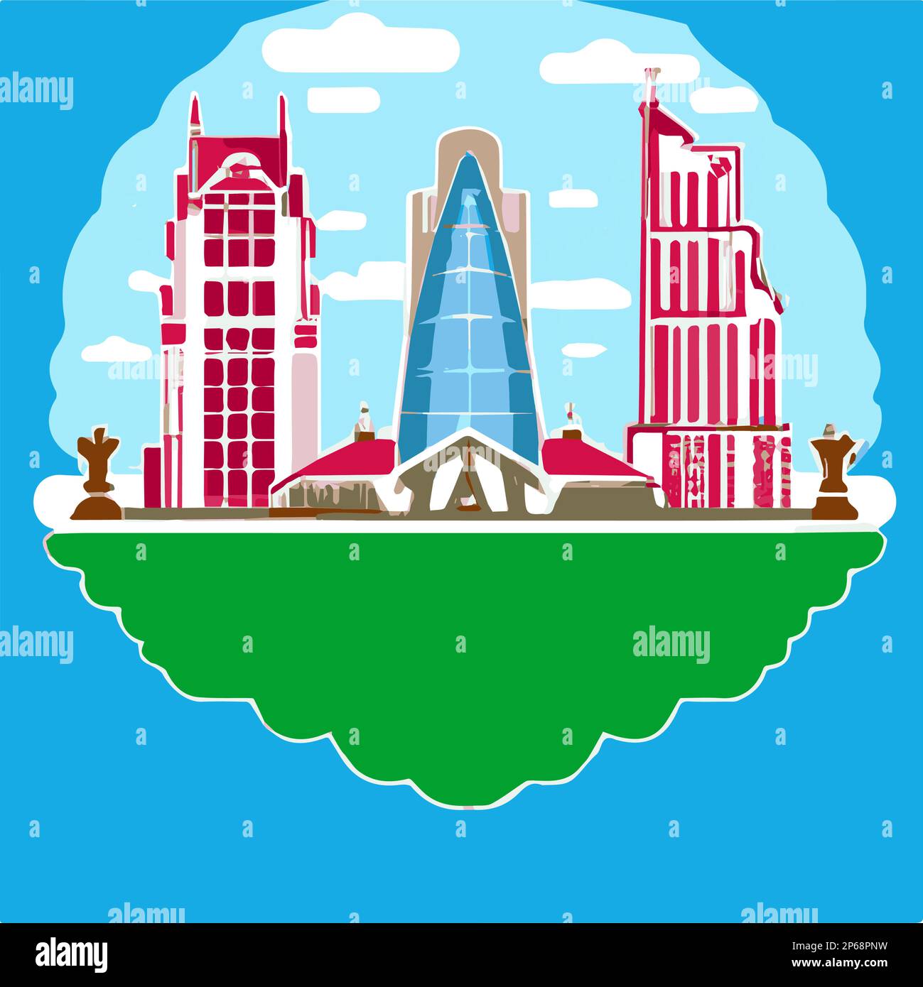 Minsk, Belarus Travel. Handmade vector art illustration Stock Vector ...