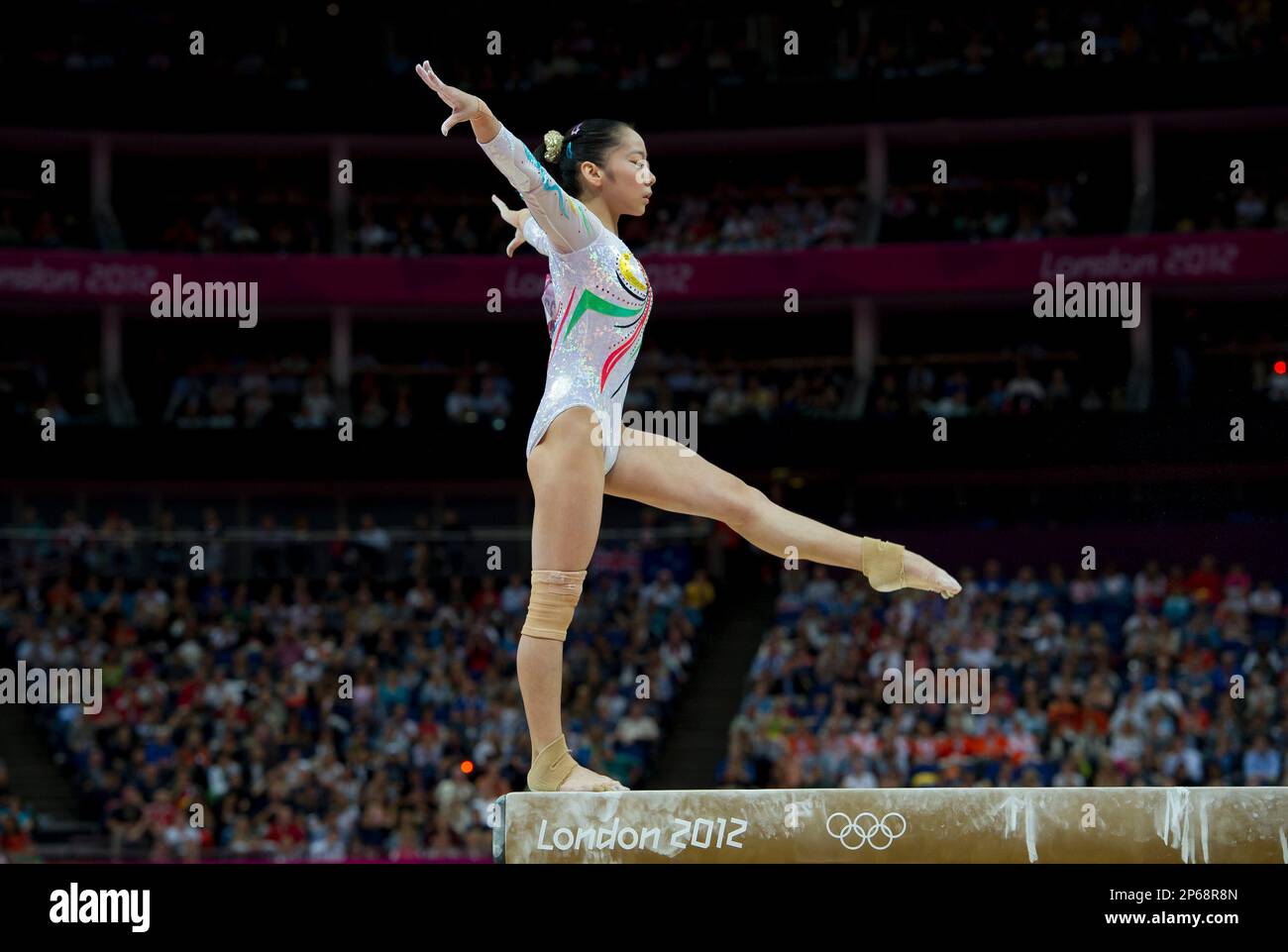 Chinese gymnast Deng Linlin, performs on the balance beam during the ...