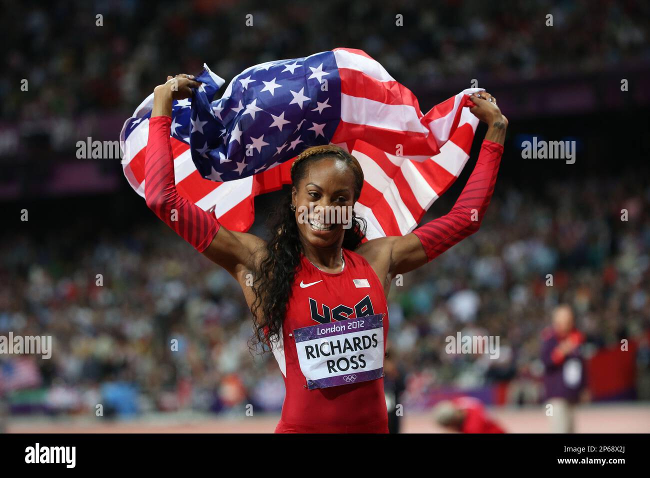 Sonya Richards Ross runs in the 400 meter final winning the gold medal ...