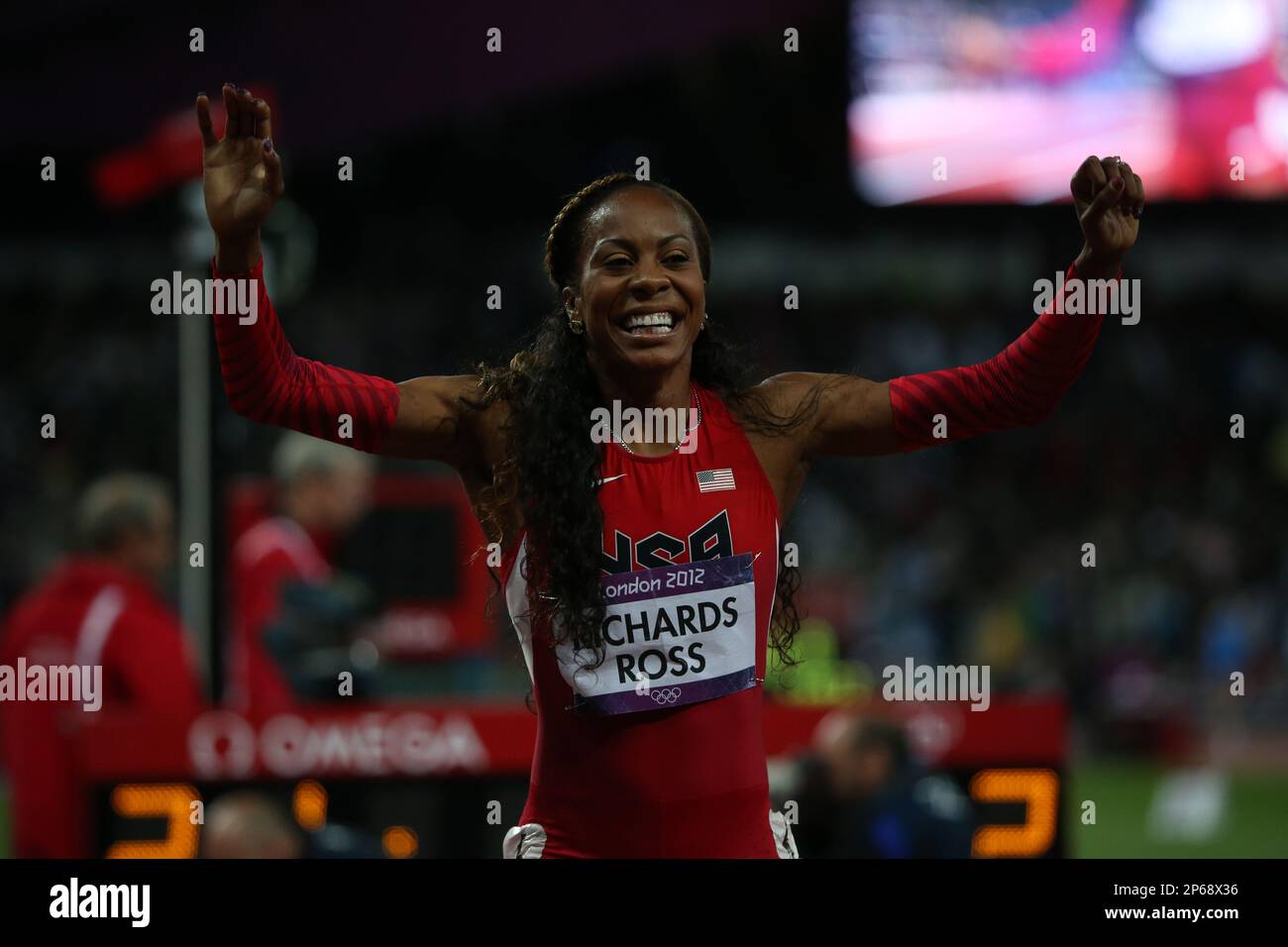 Sonya Richards Ross runs in the 400 meter final winning the gold medal ...