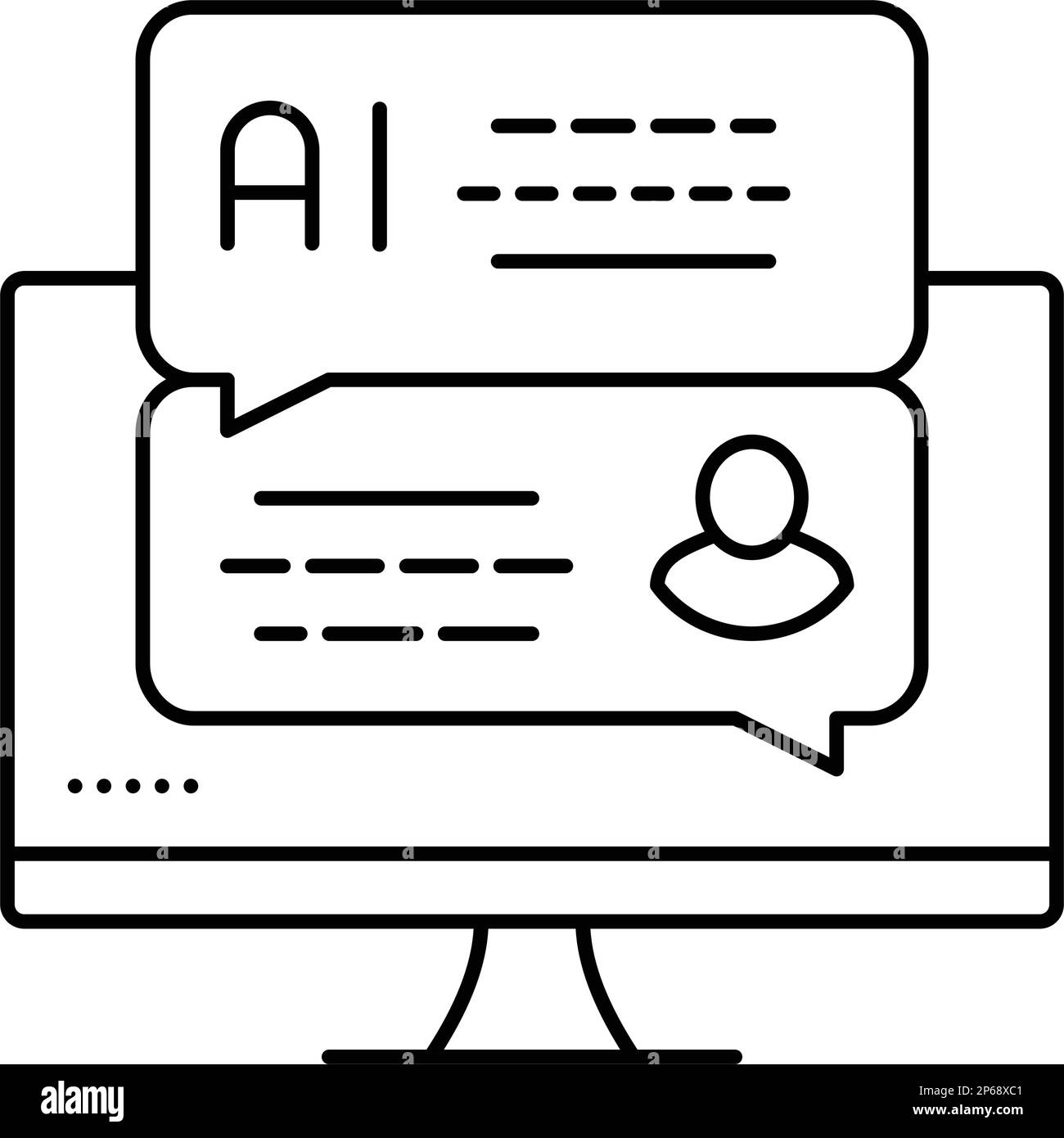 artificial chat bot line icon vector illustration Stock Vector Image ...