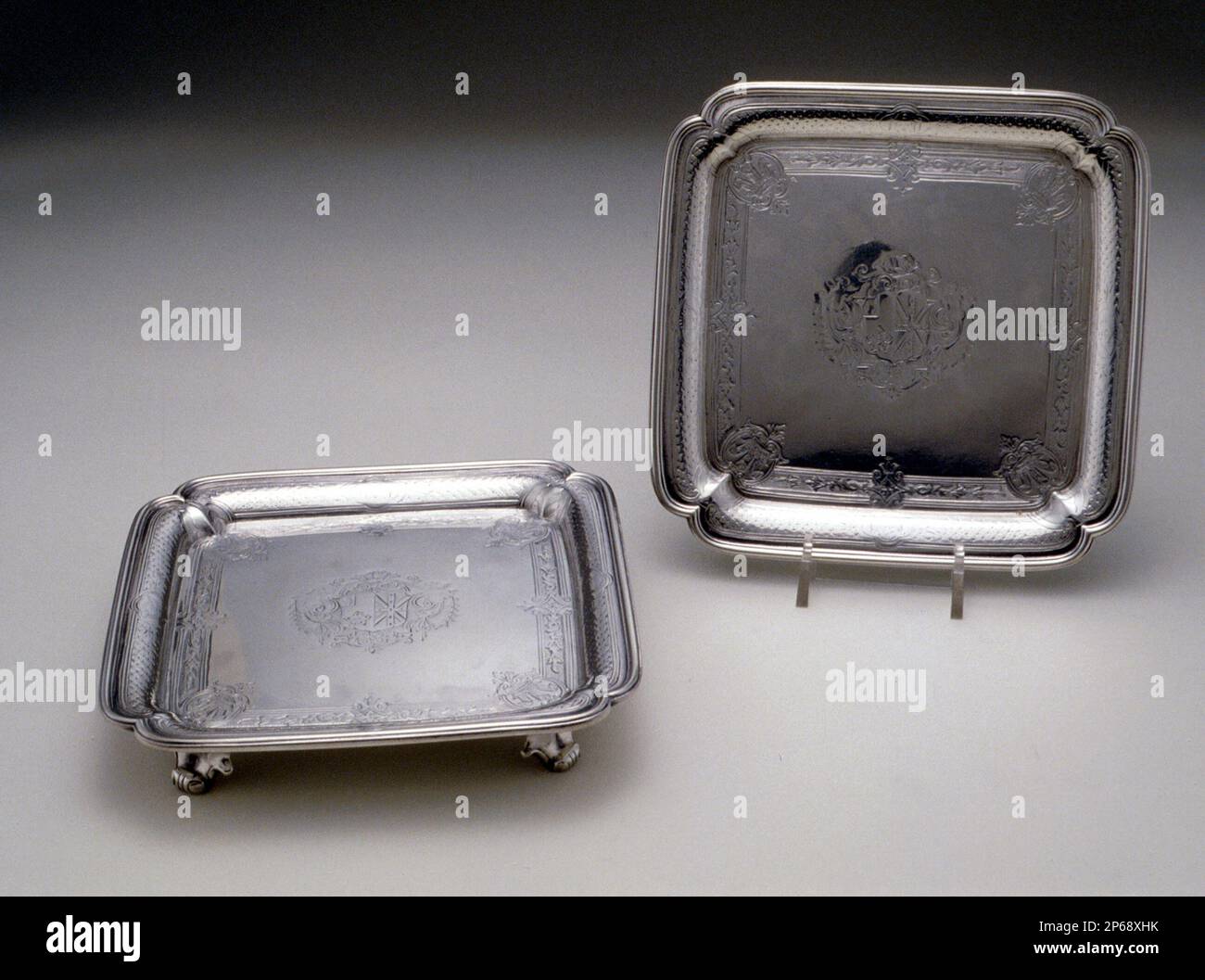 Silver salvers hi-res stock photography and images - Alamy