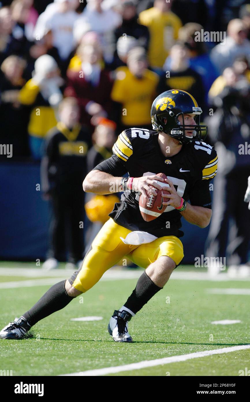 IOWA CITY, IA - OCTOBER 31: Quarterback Ricky Stanzi #12 of the Iowa ...