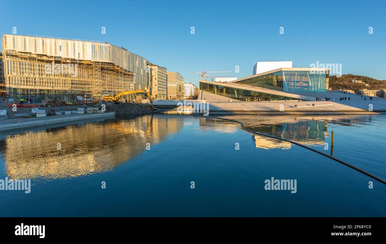 Norway, Oslo - 17 February 2019: View on a side of the National Oslo ...