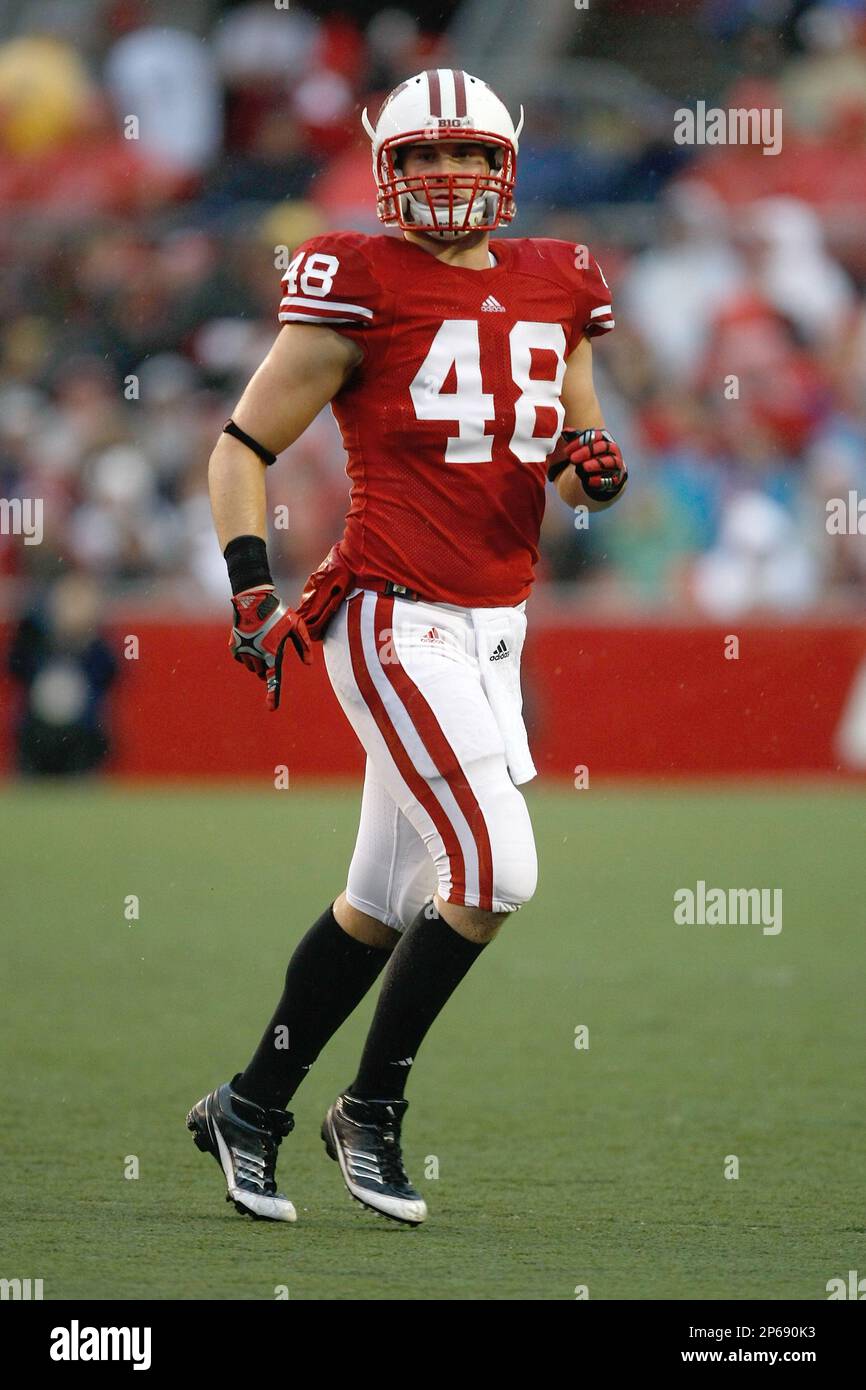 MADISON, WI - NOVEMBER 26: Jacob Pedersen #48 of the Wisconsin Badgers ...