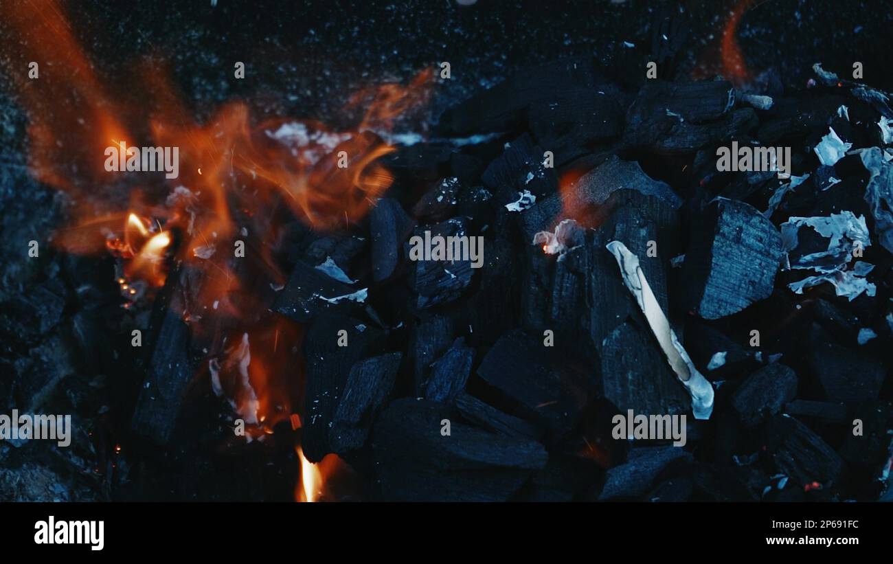 Firewood burning in fireplace 4k hi-res stock photography and images ...