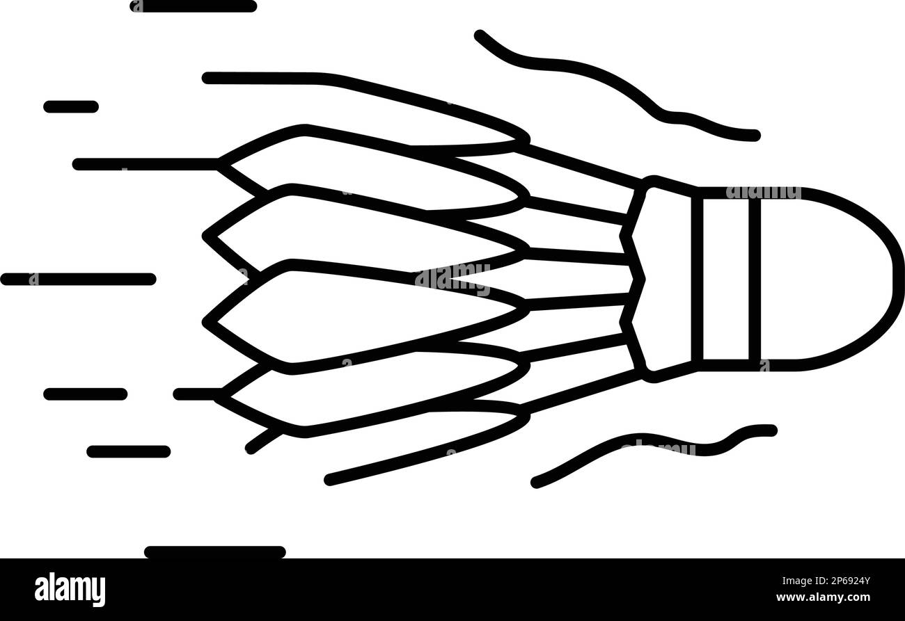 fast speed shuttlecock line icon vector illustration Stock Vector Image ...