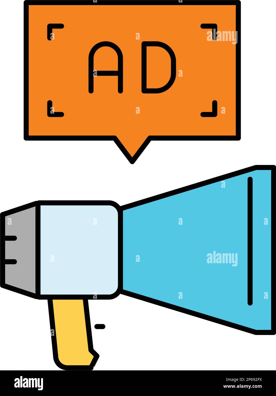 public service advertising color icon vector illustration Stock Vector ...